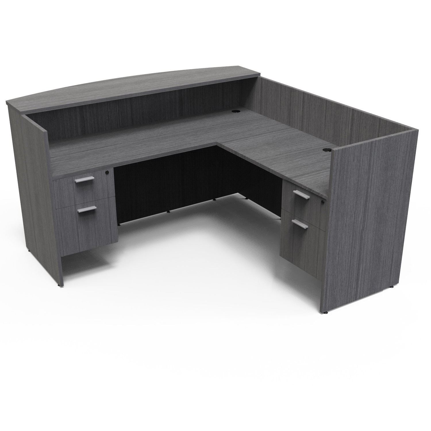 i5 Industries Kai L Shaped Reception Desk with Suspended Pedestals, 71 ...