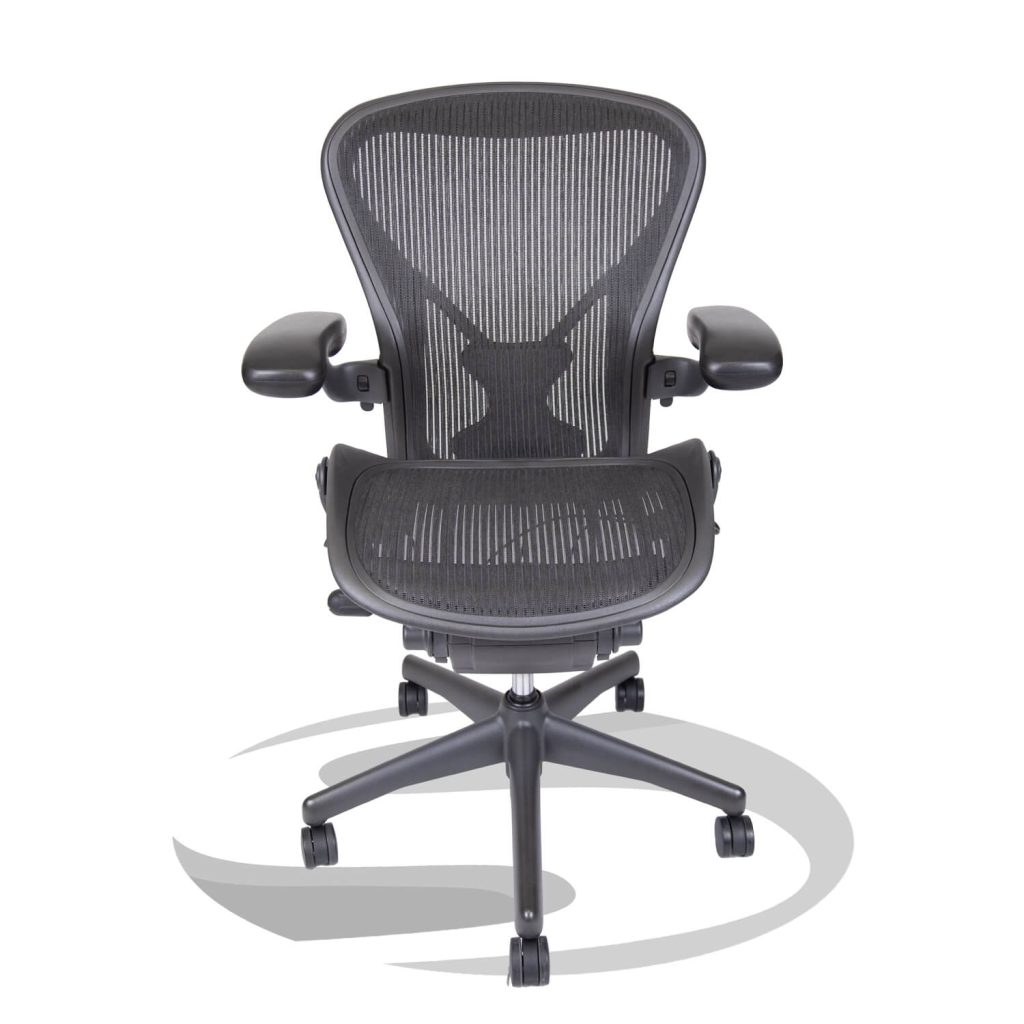 Herman Miller Aeron Fully Adjustable Size B Black (Tab, Posturefit)