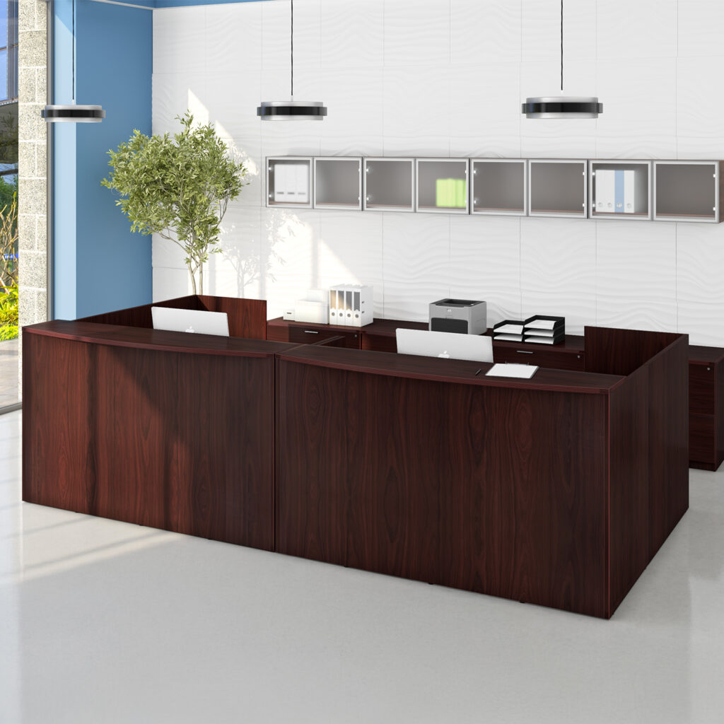 i5 Industries Kai Reversible L-Shaped Reception Desk with Double Full ...