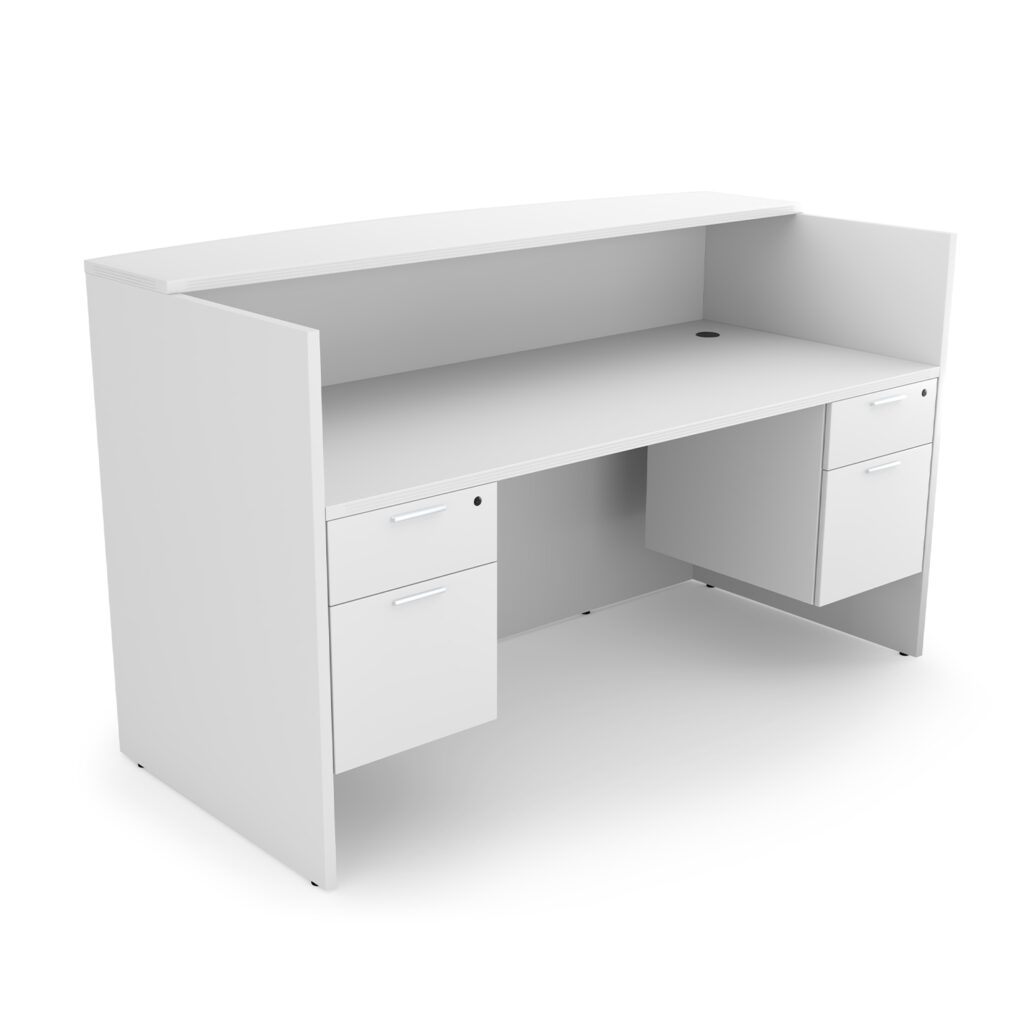 i5 Industries Kai Reception Desk with Double Suspended Pedestals, 30" D ...