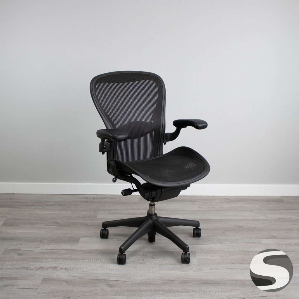 Herman Miller Aeron Fully Adjustable Size C Black (Tab, Lumbar)