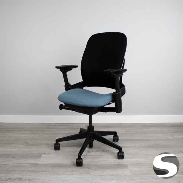 Steelcase Leap V2 3D Mesh Black and Sky Blue Fully Adjustable